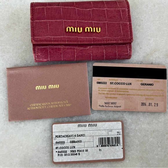 Miu Miu | Accessories | St Coco Lux Miu Miu Key Holder In Geranio Color ...